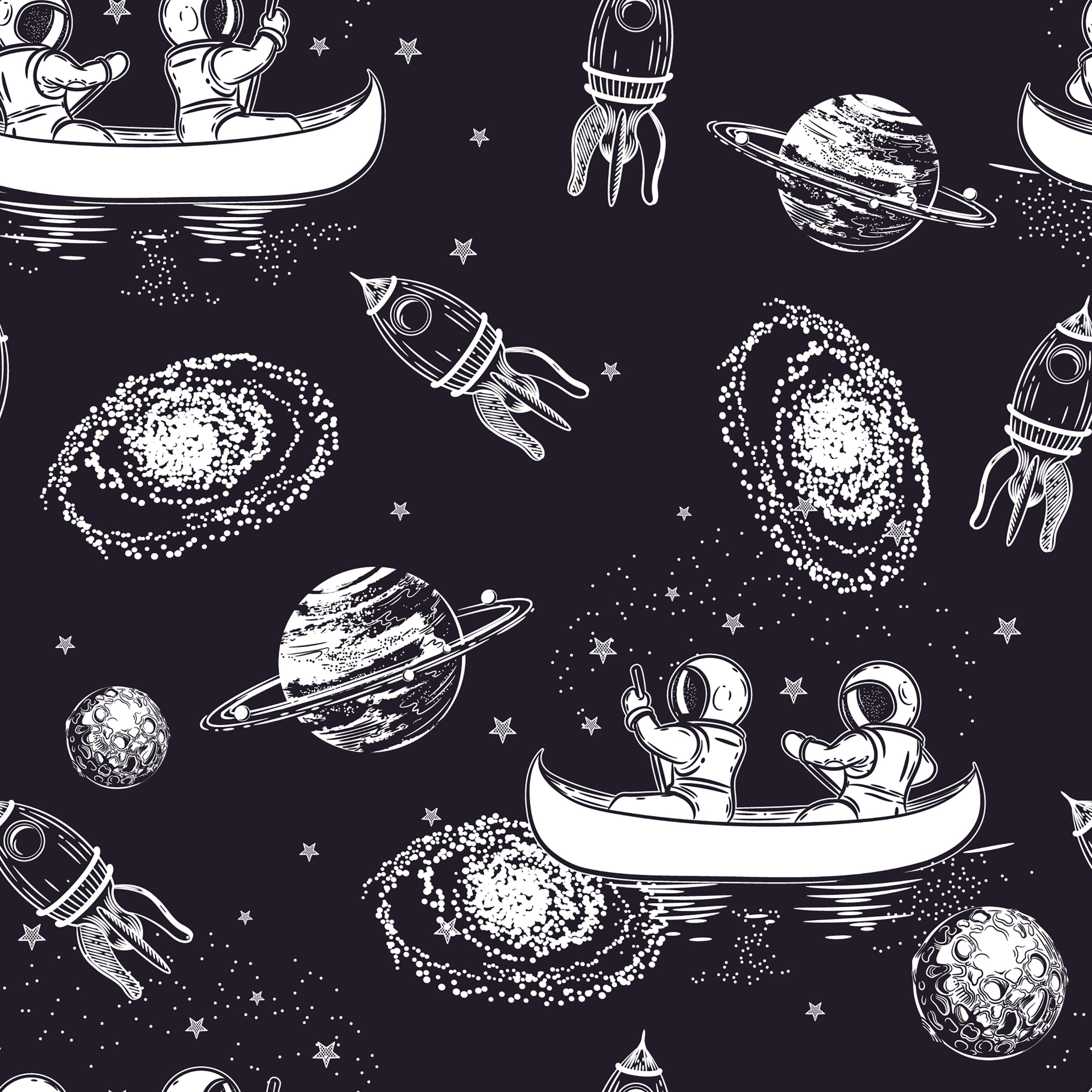 Astronaut Gone Fishing - Regular Scale - Jersey Knit – Angry Ballerina ...