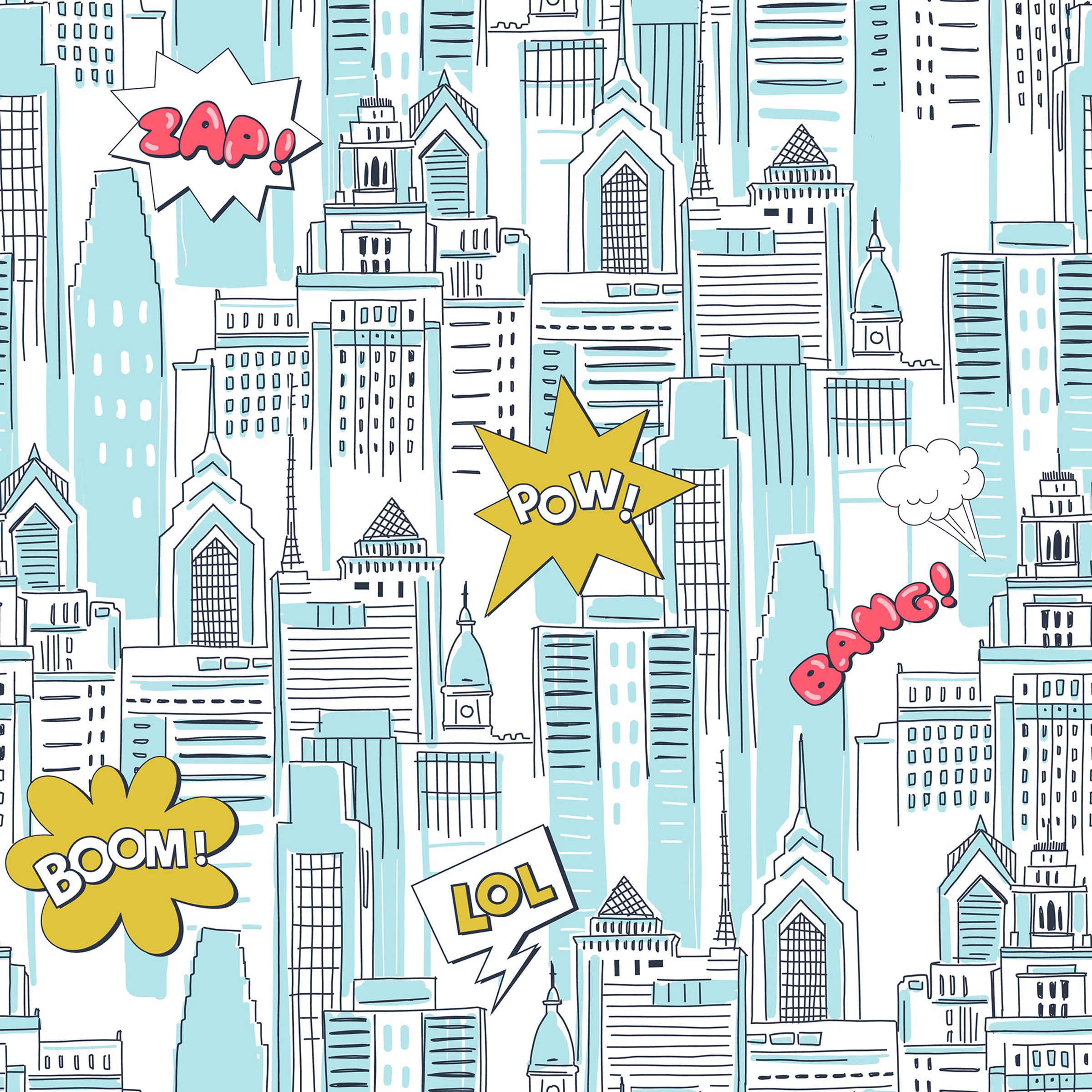 Buildings - Large Scale - Jersey Knit – Angry Ballerina Fabrics