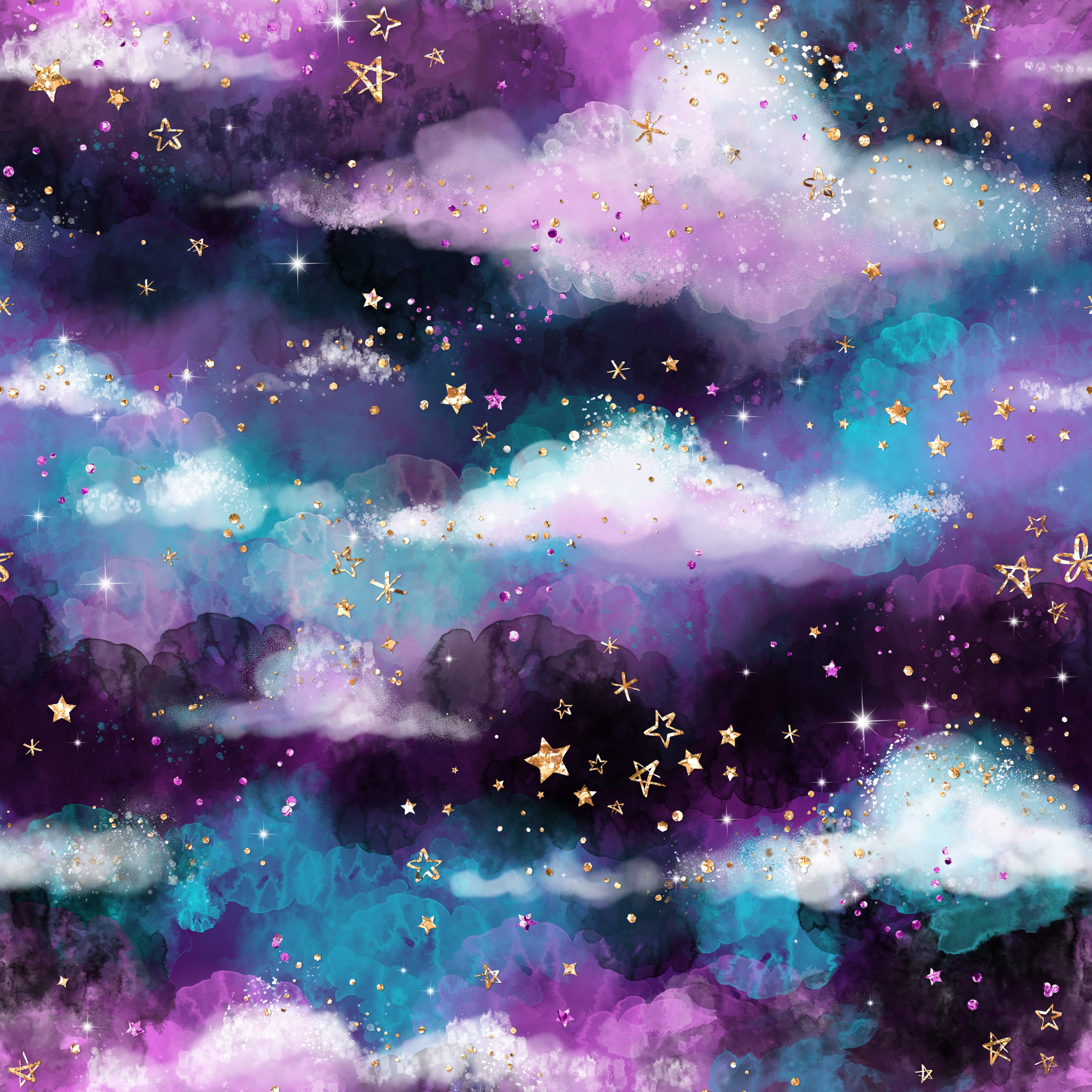 Electric Skies - Clouds - Jersey Knit – Angry Ballerina Fabrics