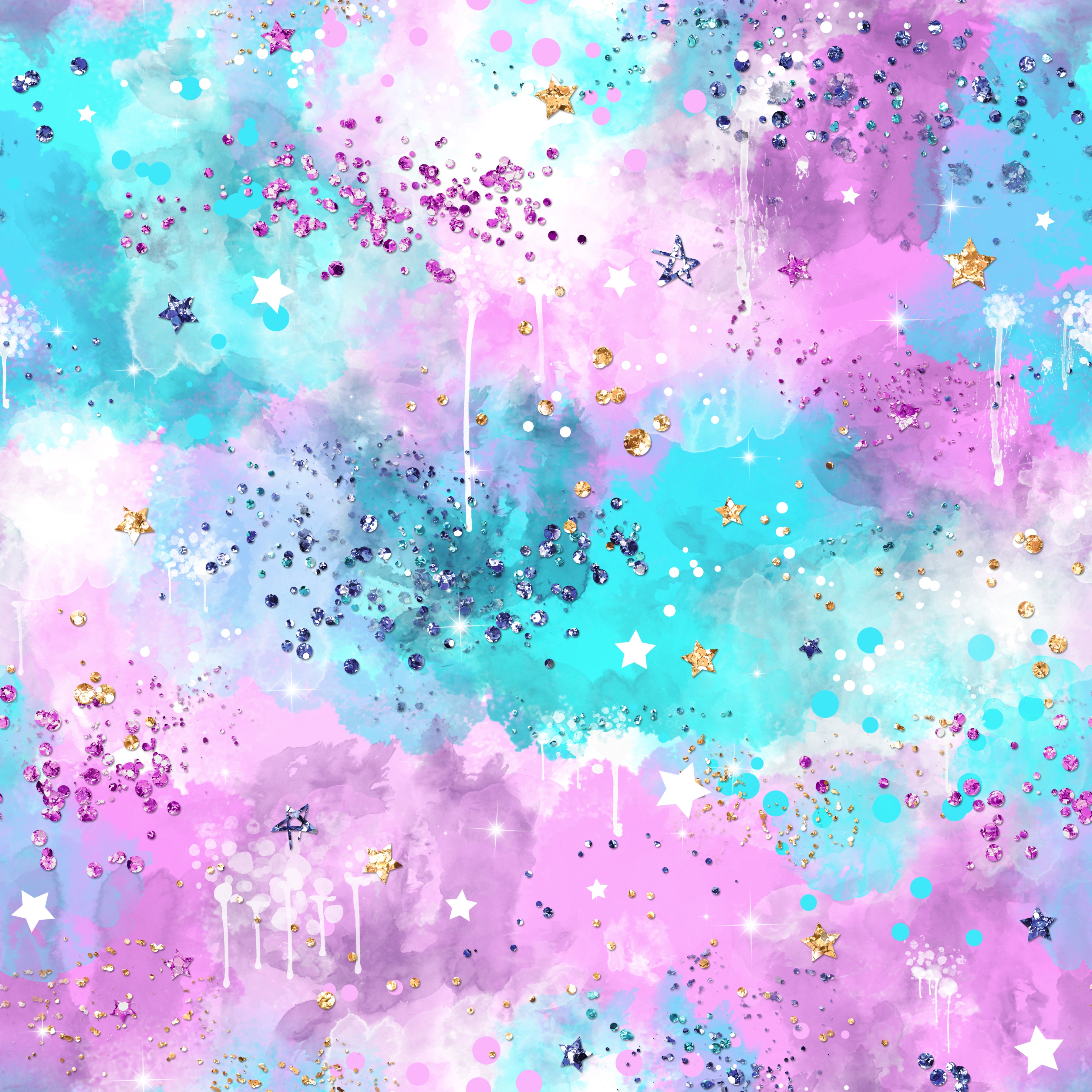 Electric Skies - Clouds & Gold Dust in pastel - Jersey Knit – Angry ...