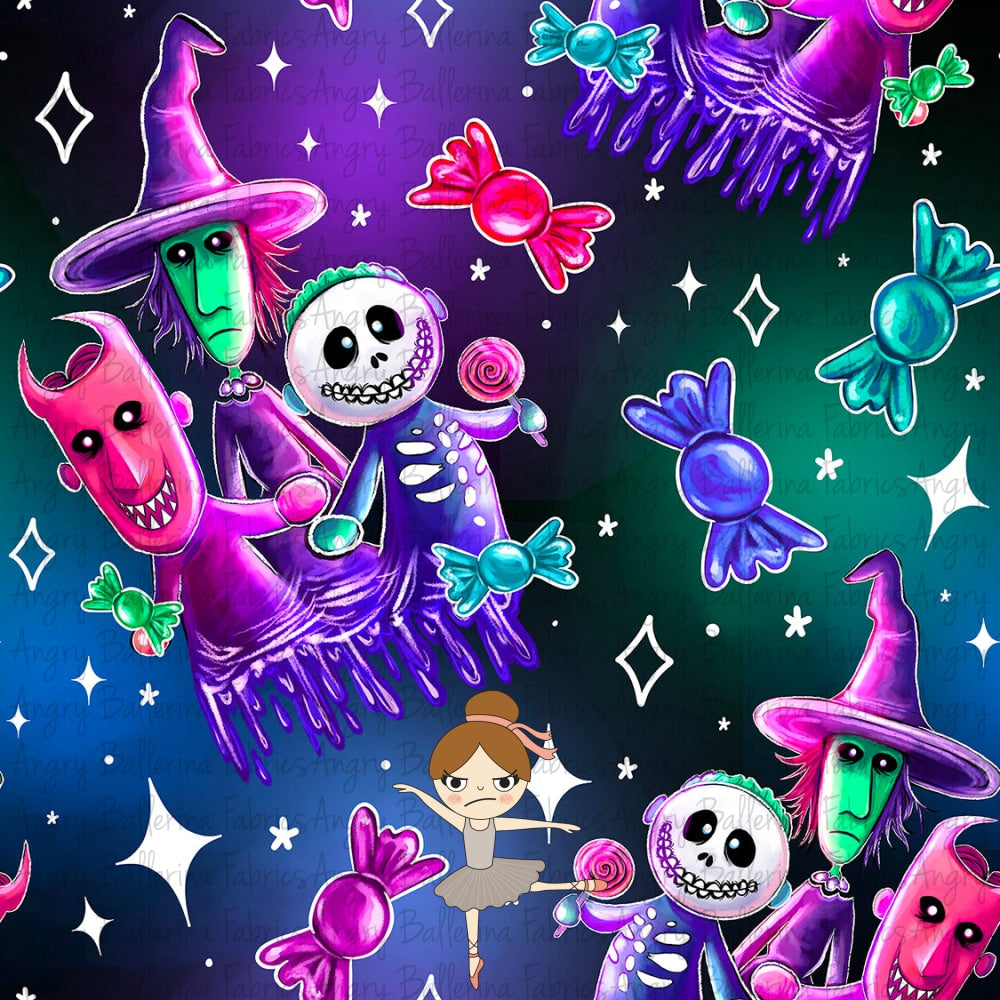 Creepy skeleton & The Kids - Regular Scale – Angry Ballerina Fabrics