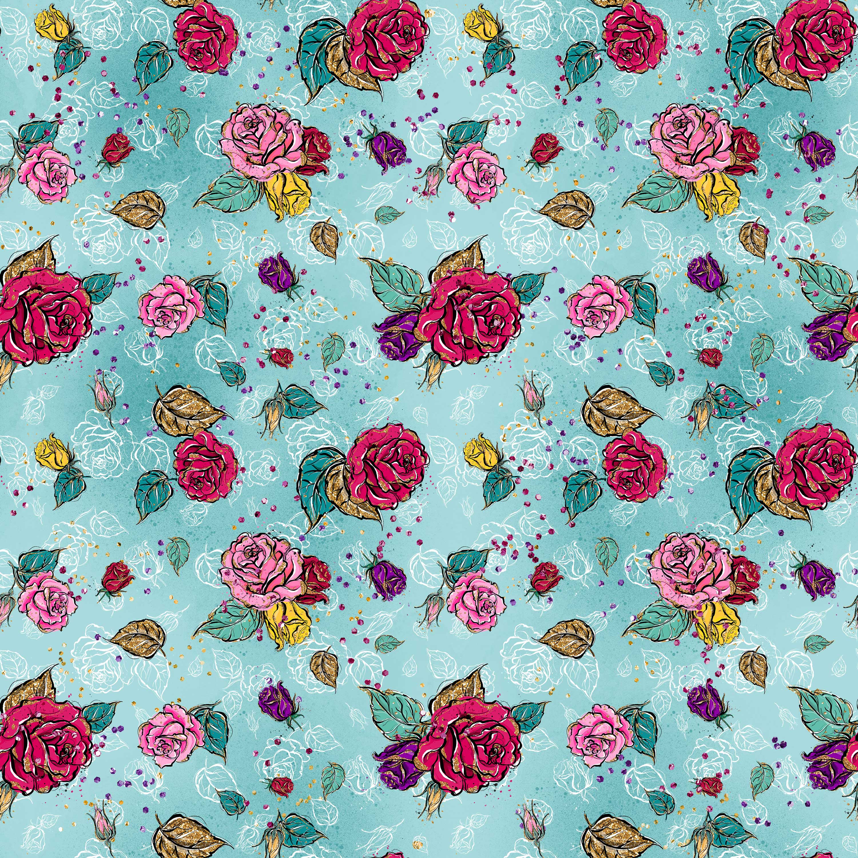 Floral - Roses - Jersey Knit – Angry Ballerina Fabrics
