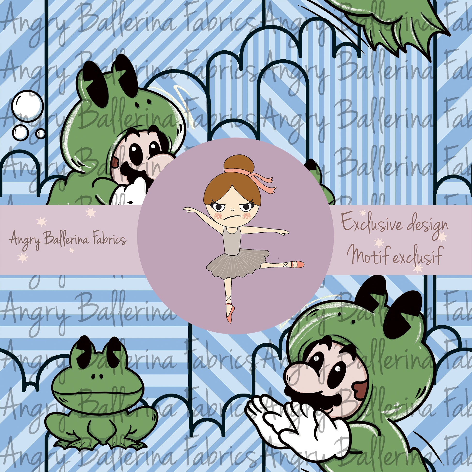 Plumber Brothers - Ribbit - Large Scale - Jersey Knit *Exclusive Desig ...