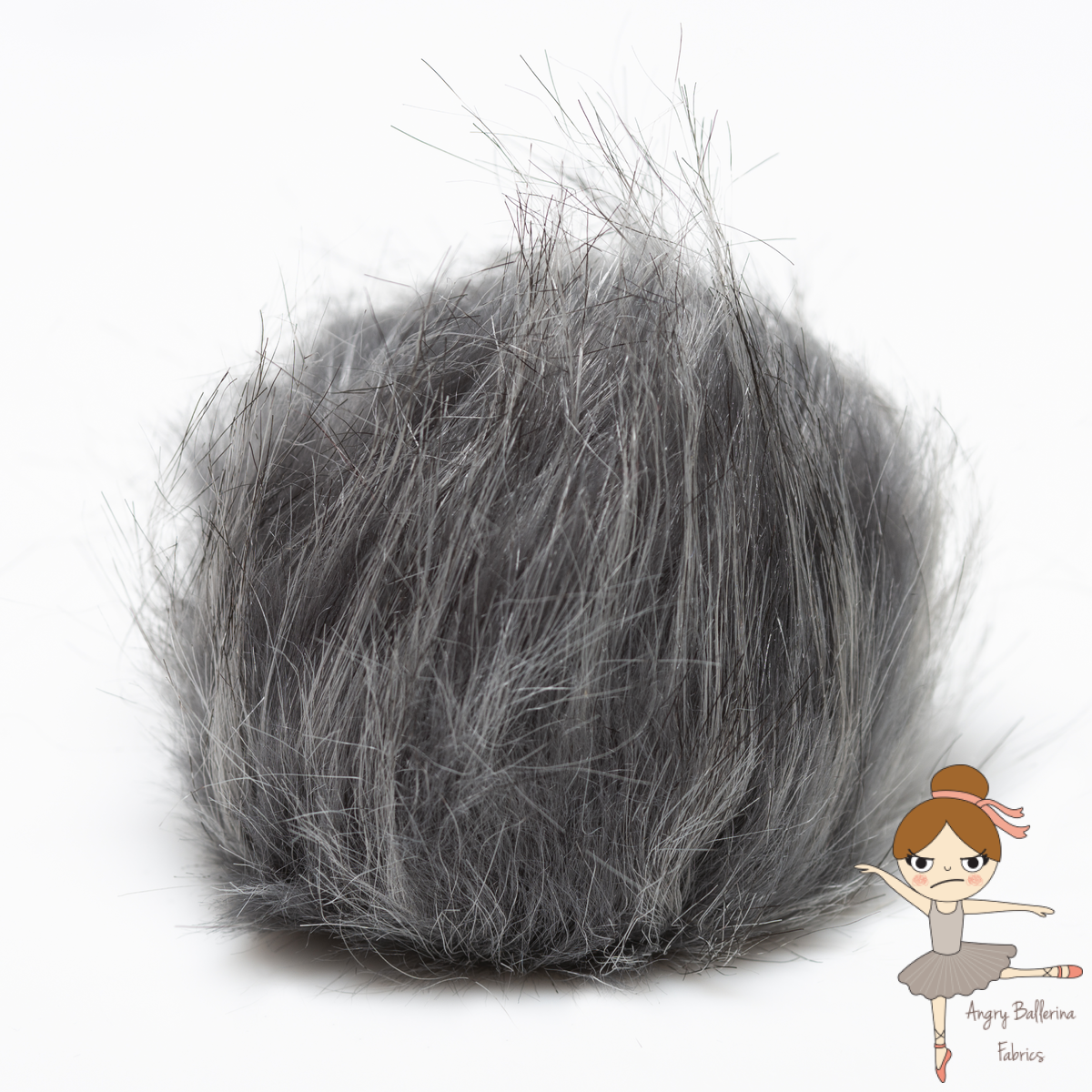 Gray pom-pom with snaps – Angry Ballerina Fabrics